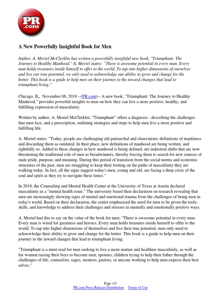 A New Powerfully Insightful Book For Men | PDF | Man | Masculinity