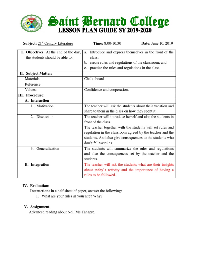 Skeleton Plan June 10 | PDF | Career & Growth