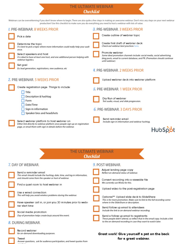 Webinar Checklist | PDF | Web Conferencing | Hashtag
