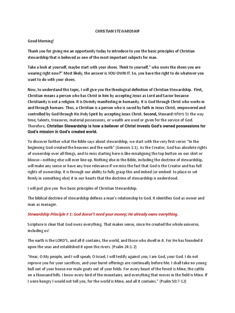 Christian Stewardship Is How A Believer of Christ Invests God's Owned ...