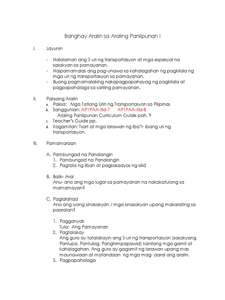 Halimbawa NG Mga Banghay Aralin Pang Elementarya (Stephanie) | PDF