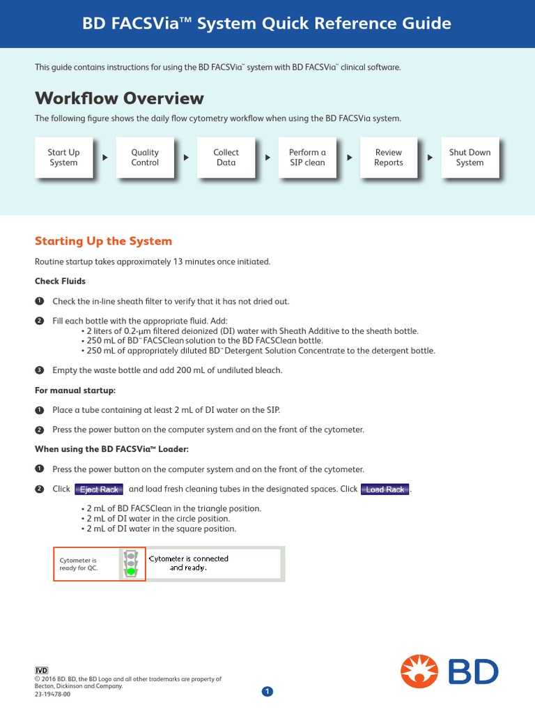BD FACSVia Quick Reference Guide PDF | PDF | Computing