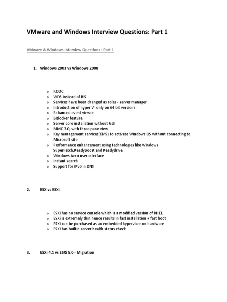 VMware and Windows Interview Questions | PDF | Active Directory | Group ...