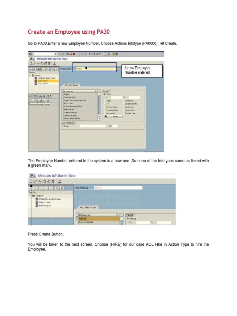 Create An Employee Using PA30 | PDF | Information Technology Management ...