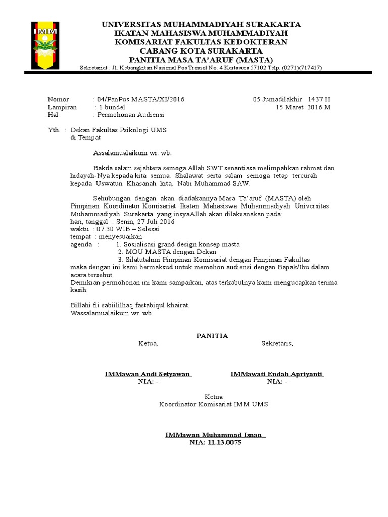 Surat Permohonan Audiensi | PDF