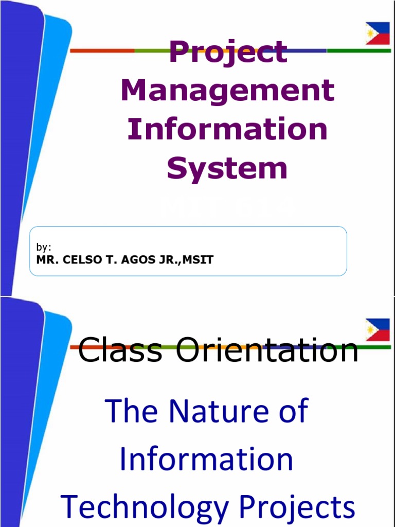 Project Management Information System: Mr. Celso T. Agos Jr.,Msit ...