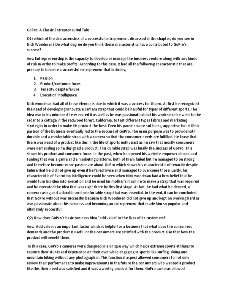 GoPro Case Study | PDF | Entrepreneurship | Business