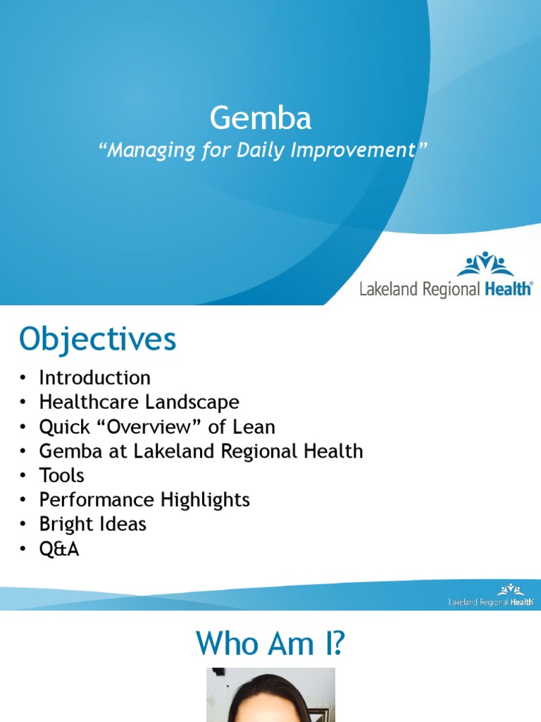 Gemba Overview - Sheena Butts - IIESHS - WEBINAR v1 | PDF | Lean ...