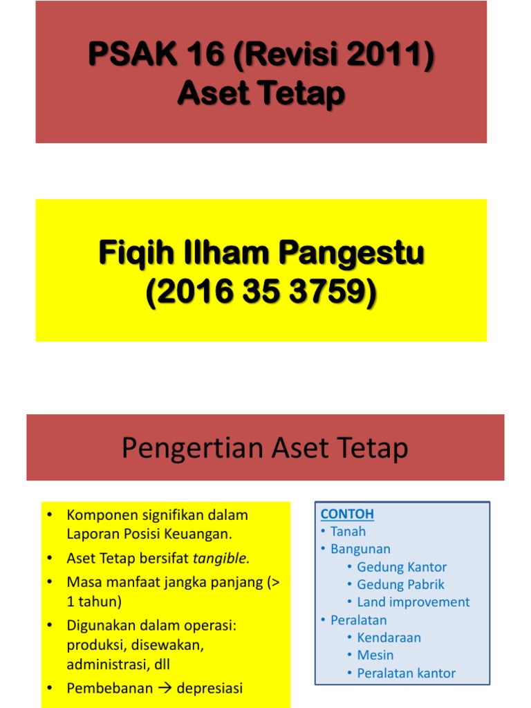 PSAK 16: Panduan Aset Tetap | PDF