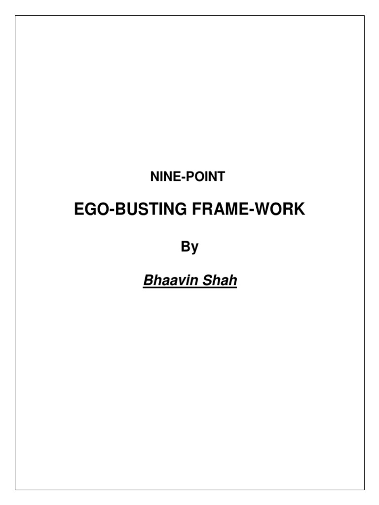 Ego Busting Framework | PDF | Perfectionism (Psychology) | Action ...