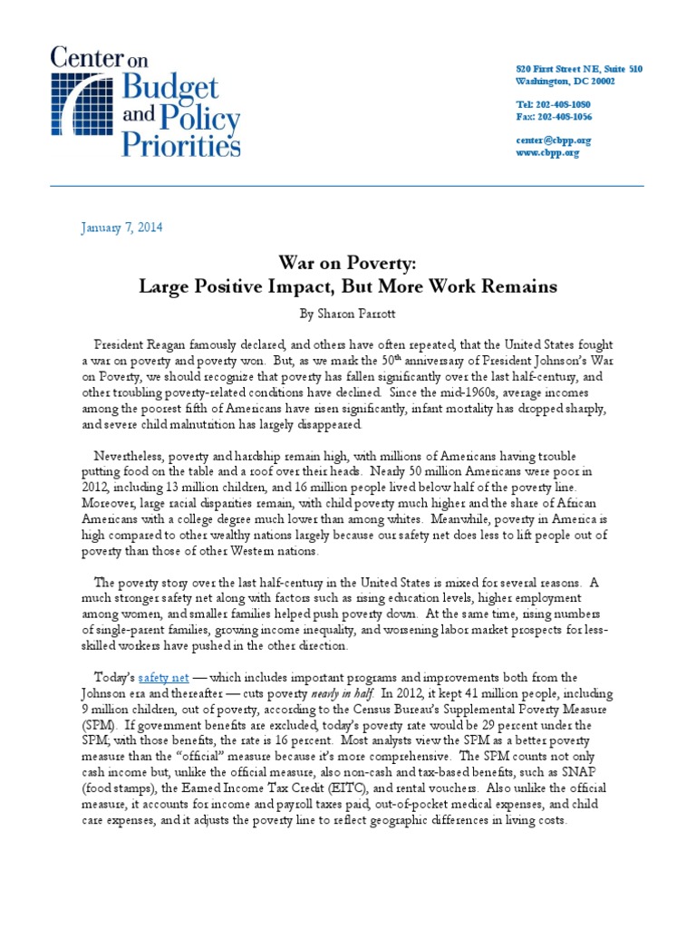 War On Poverty - Large Impact | PDF | Poverty In The United States ...