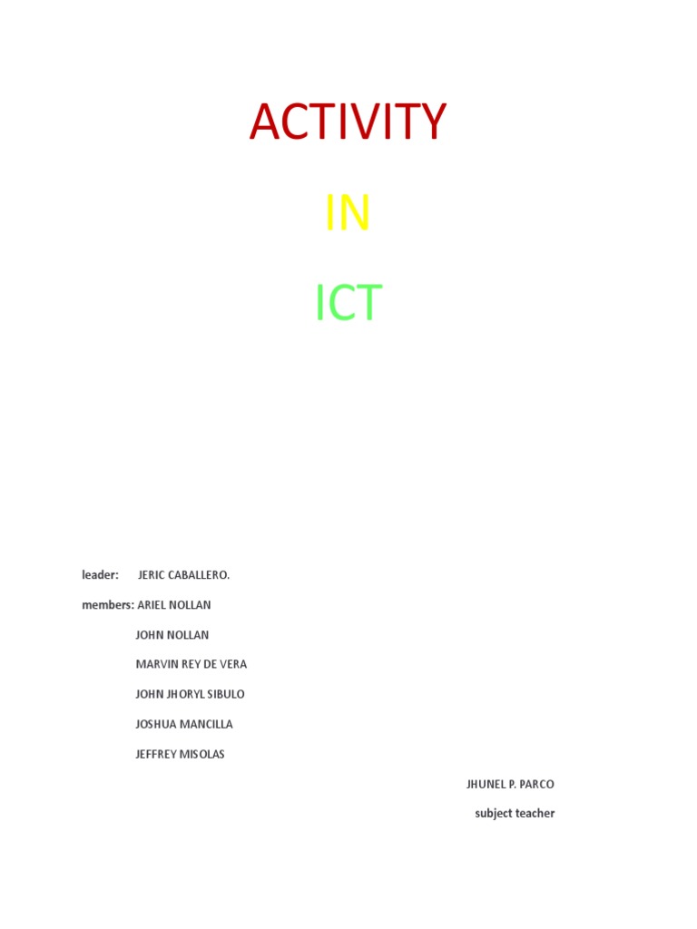 Ict Front Page | PDF