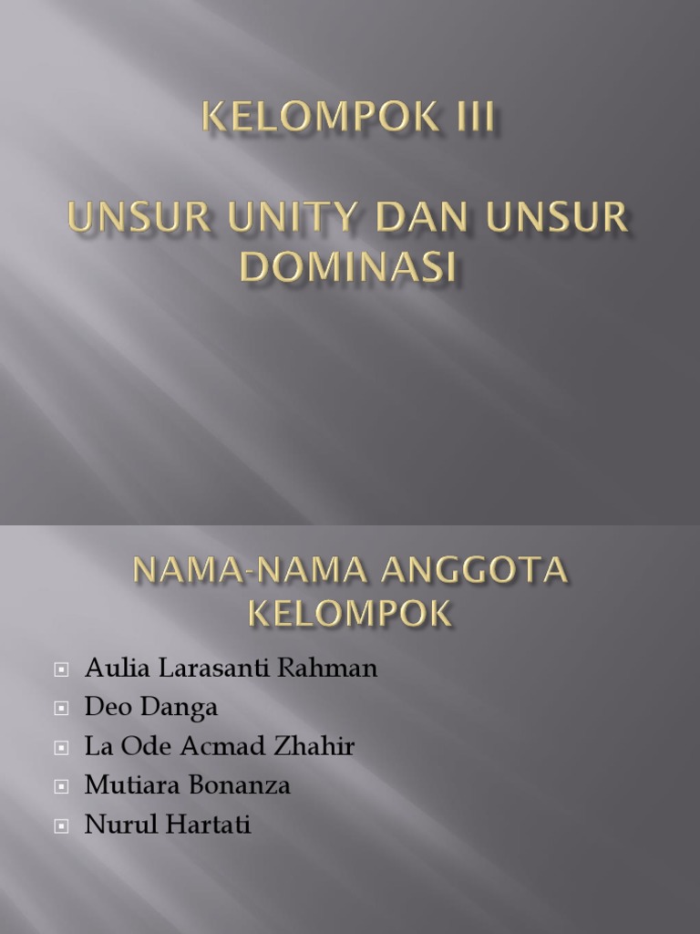 TUGAS ESTETIKA BENTUK (Unsur Dominasi) | PDF
