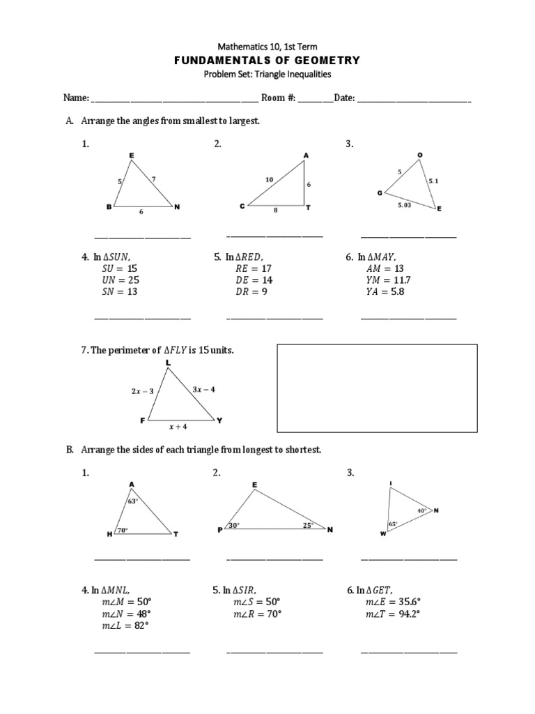 Triangle Inequalities | PDF | Triangle | Euclidean Geometry