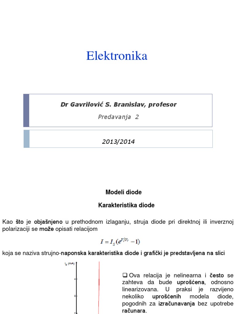 Predavanja Elektronika - 2 | PDF