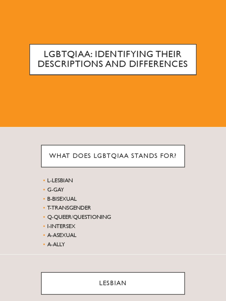 Lgbtqiaa: Identifying Their Descriptions and Differences | PDF