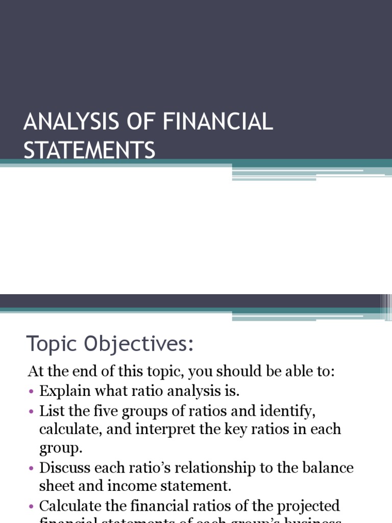 Analysis of Financial Statements | PDF | Financial Ratio | Net Income