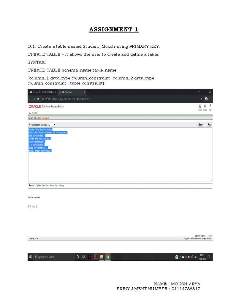 ISM Lab File | PDF | Table (Database) | Computer Programming
