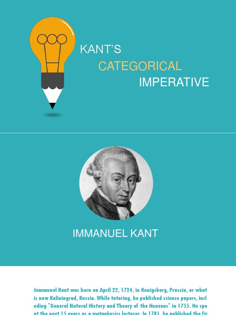 Kant's Categorical Imperative | PDF | Immanuel Kant | Ethical Theories
