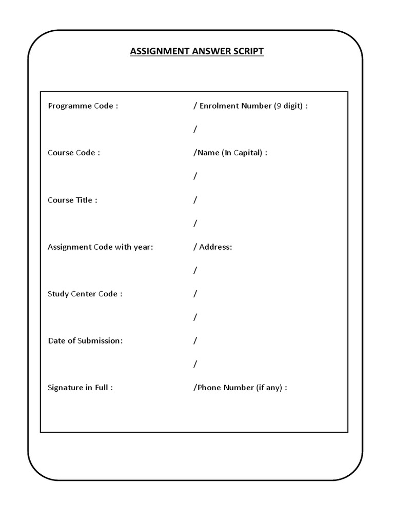 Assignment Answer Script | PDF