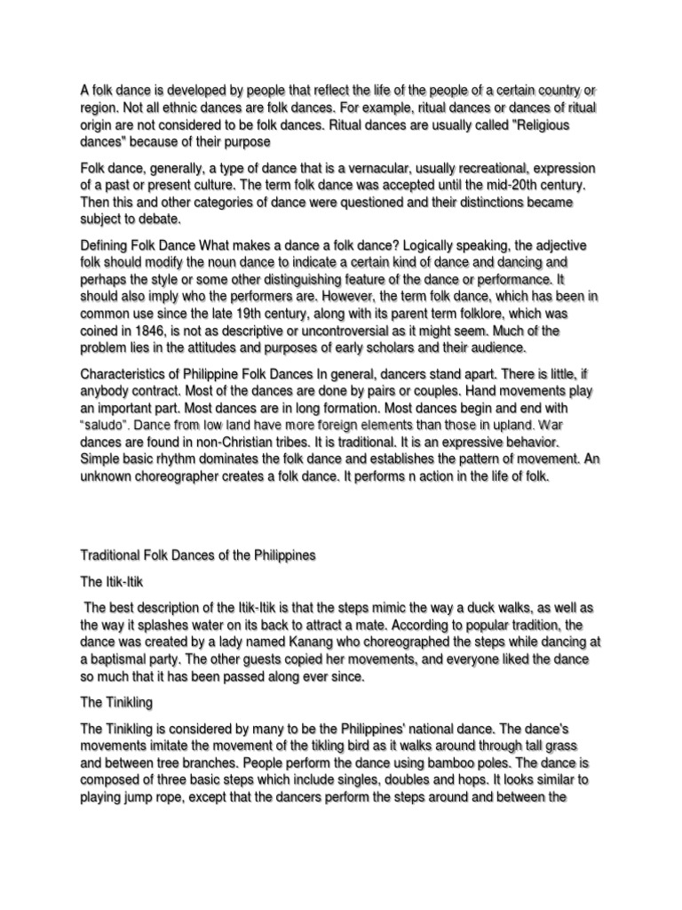 A Folk Dance Is Developed by People That Reflect The Life of The People ...