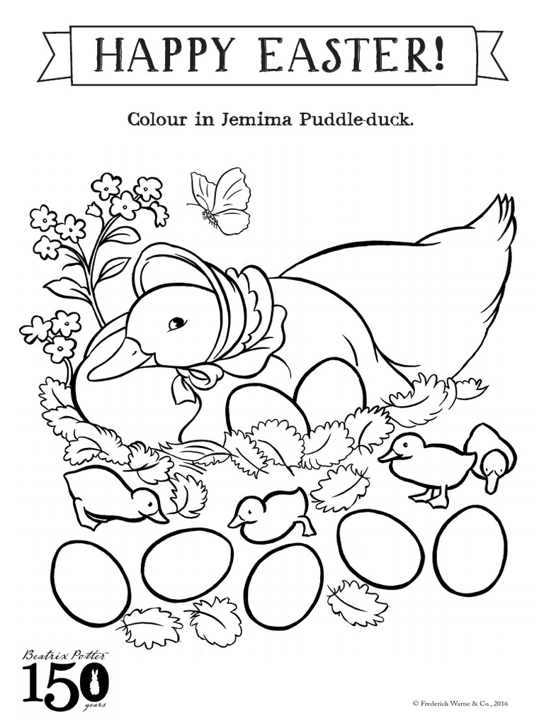 Jemima Puddle-Duck Easter Coloring Page | PDF