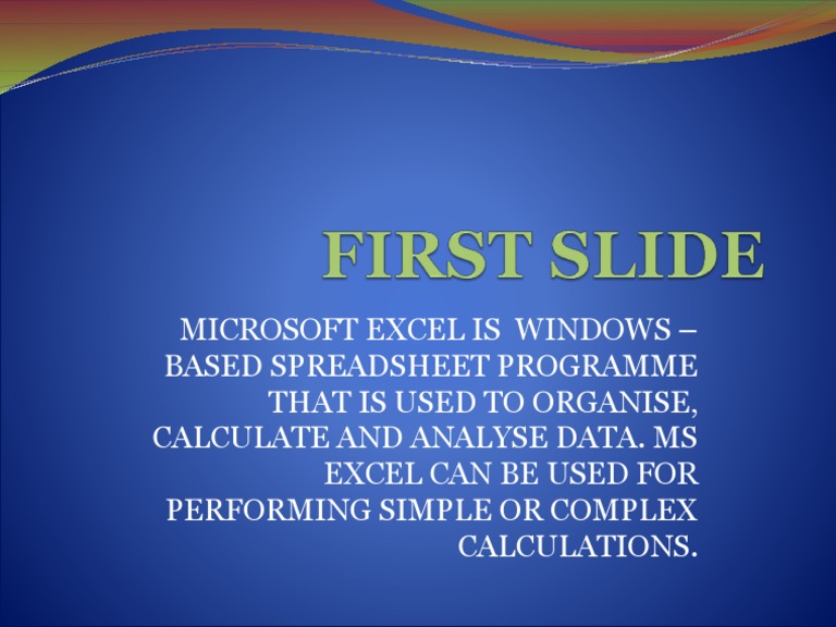 Microsoft Excel Is Windows - Based Spreadsheet Programme That Is Used ...