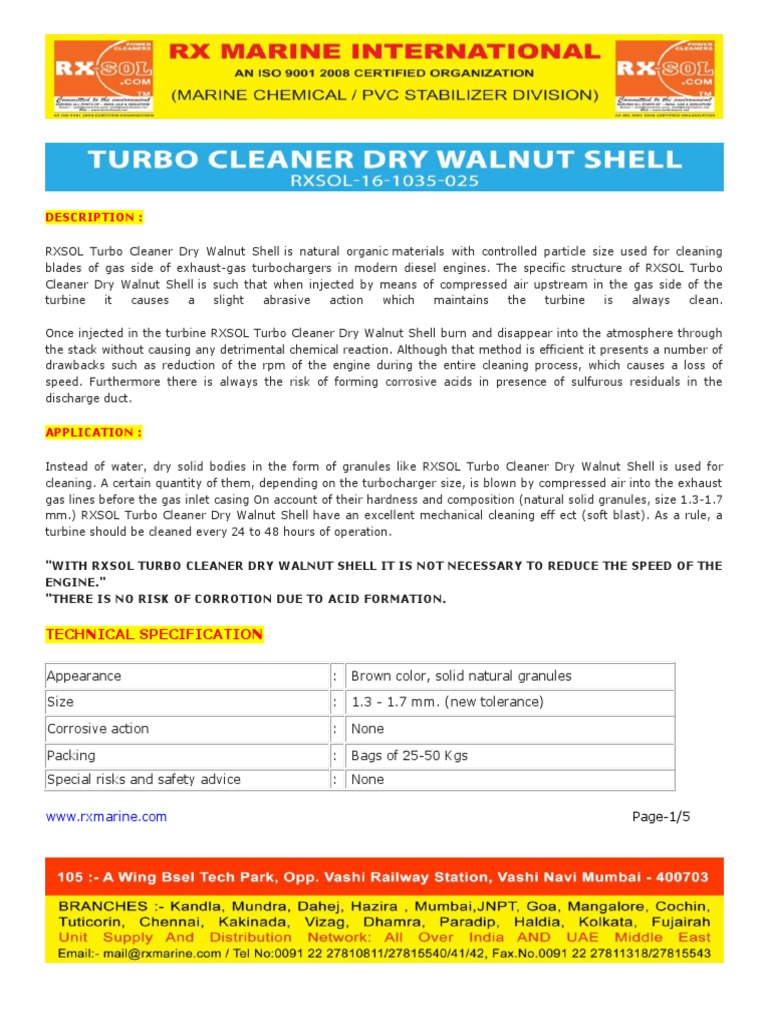 Turbo Cleaner Dry Walnut Shell TDS .. | PDF | Turbocharger | Turbine