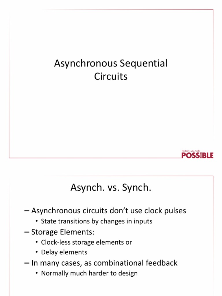 Asynchronous Sequential Circuits Design | PDF | Digital Electronics ...