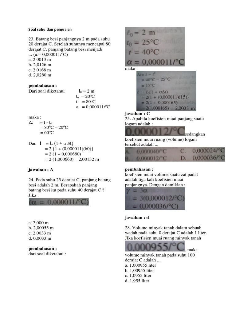 Soal Suhu Dan Pemuaian | PDF