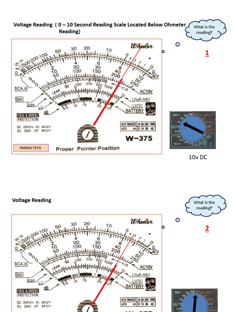Voltage Reading (0 - 10 Second Reading Scale Located Below Ohmeter ...