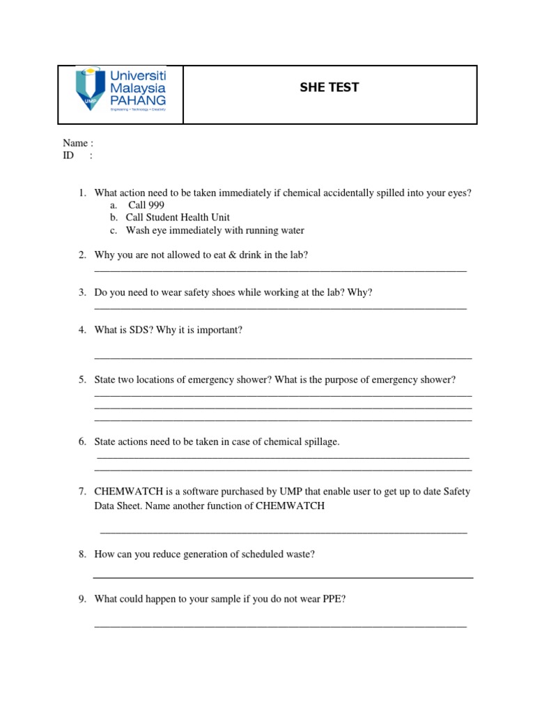 Lab Safety Test | PDF | Fires | Water