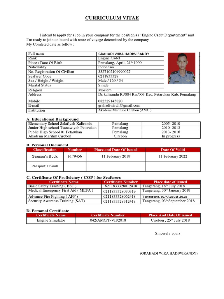 CV Grahadi Wira Hadiwirandy Revrensi M. Slamet | PDF | Government