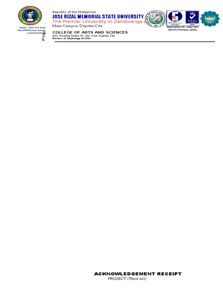 Acknowledgement Receipt Project .Doc EDITED NEW | Download Free PDF ...