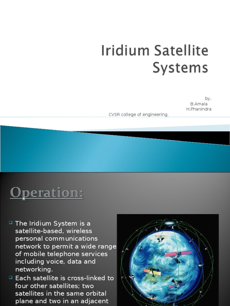 Iridium Satellite Systems | PDF | Satellite | Telecommunications