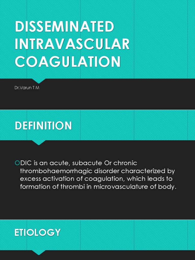 Disseminated Intravascular Coagulation | Download Free PDF ...