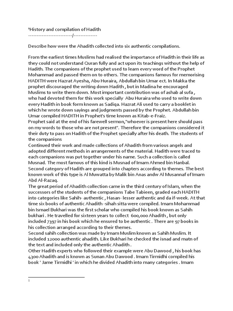 The Six Authentic Hadith Collections: A Comprehensive Look at the ...