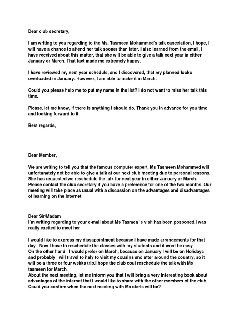 Email Aptis Dear Club Secretary | PDF