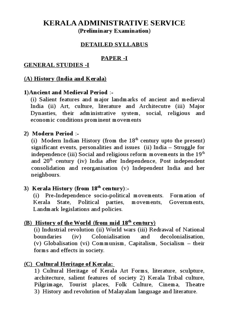 Syllabus KAS Preliminary | PDF | Economy Of India | Infrastructure