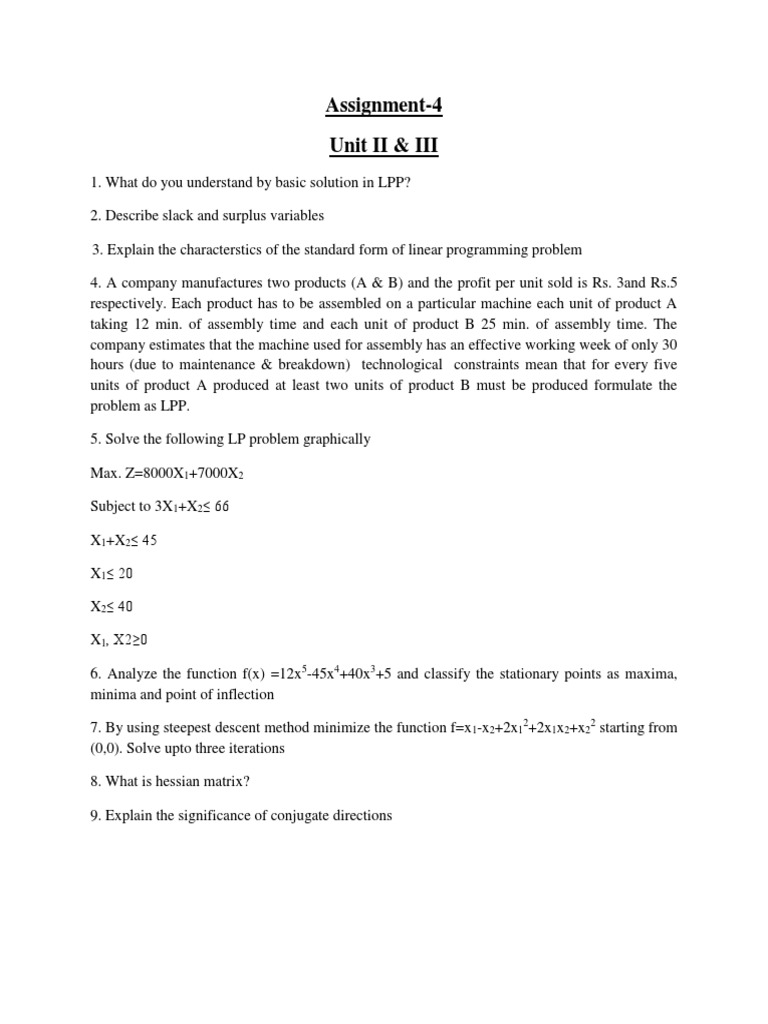 Assignment-4 Unit Ii & Iii | PDF