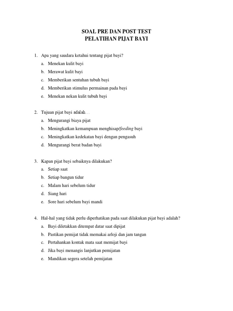 Soal Pre Dan Post Test | PDF