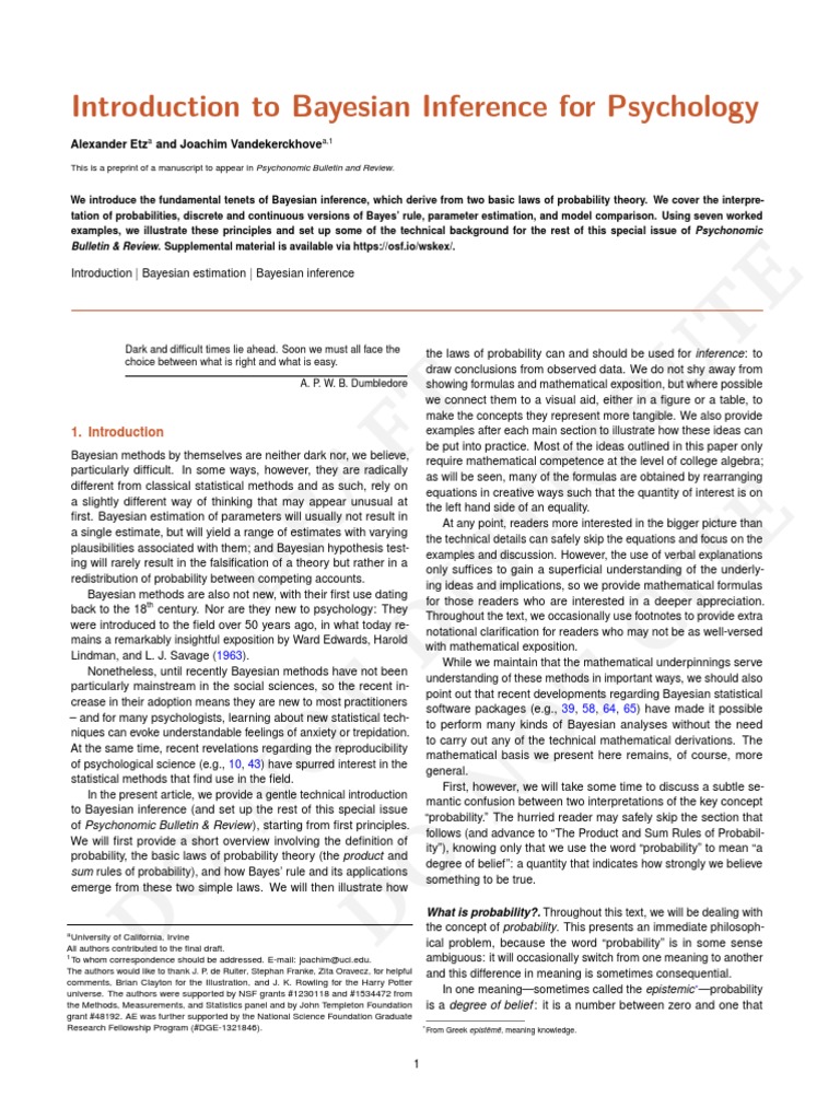 Introduction Bayesian Inference | PDF | Bayesian Probability | Bayesian Inference
