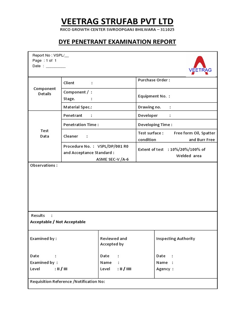 DPT Report - Format | PDF
