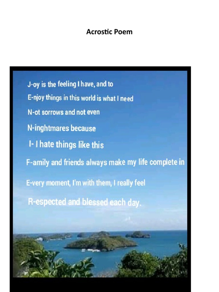 Acrostic Poem | PDF