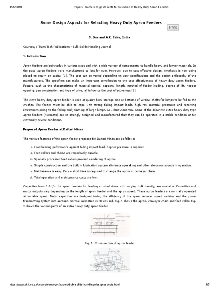 Heavy Duty Apron Feeder Design Insights | PDF | Electric Motor | Steel