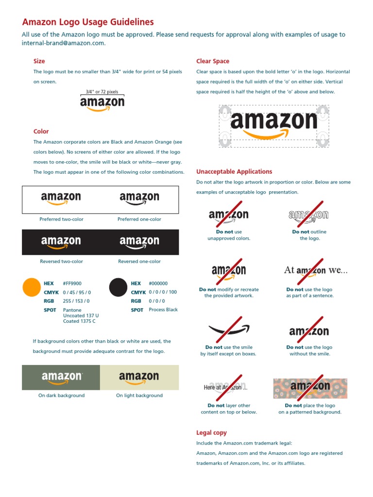 Amazon Global Logo Usage Guidelines | PDF | Logos | Artistic Techniques