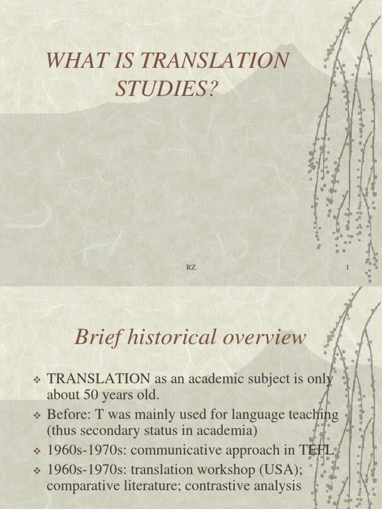 What Is Translation Studies | PDF | Translations | Theory