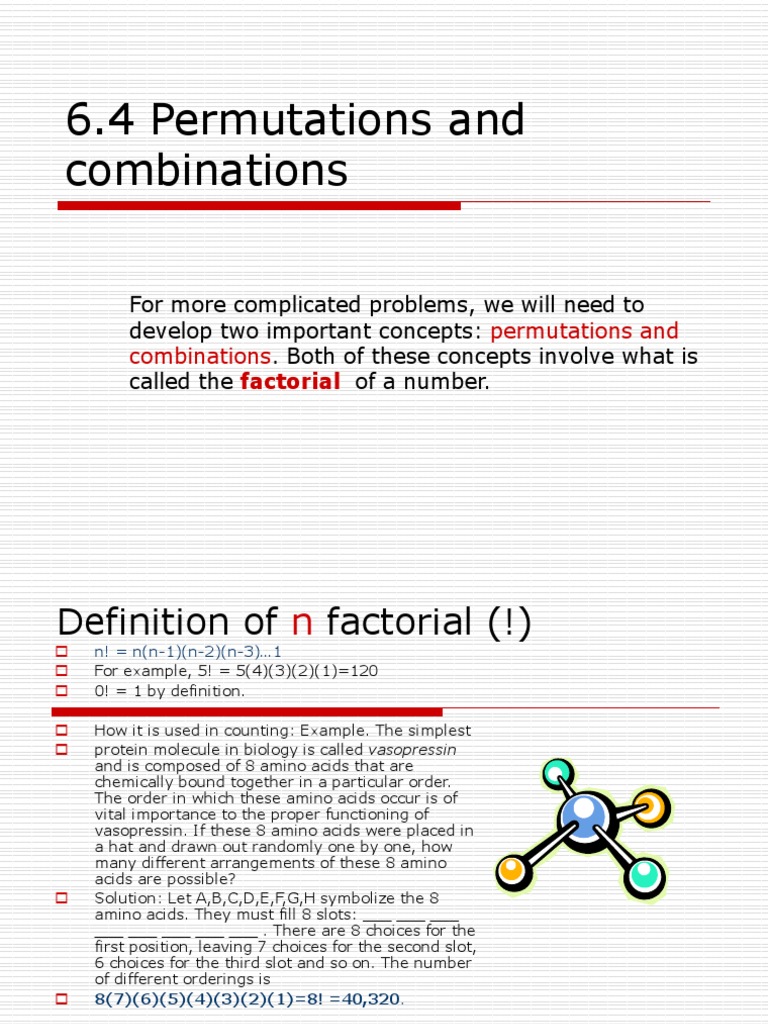 6 4 Permutations And Combinations Pdf Teaching Mathematics Science