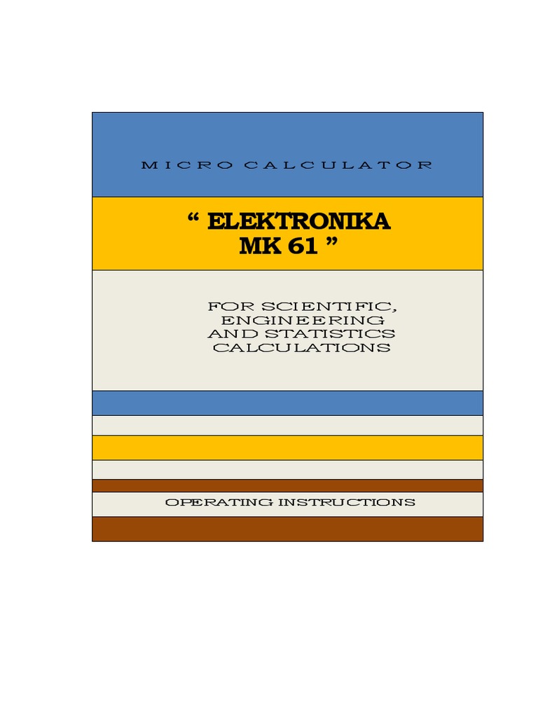 Elektronika MK-61 English | PDF | Calculator | Binary Coded Decimal