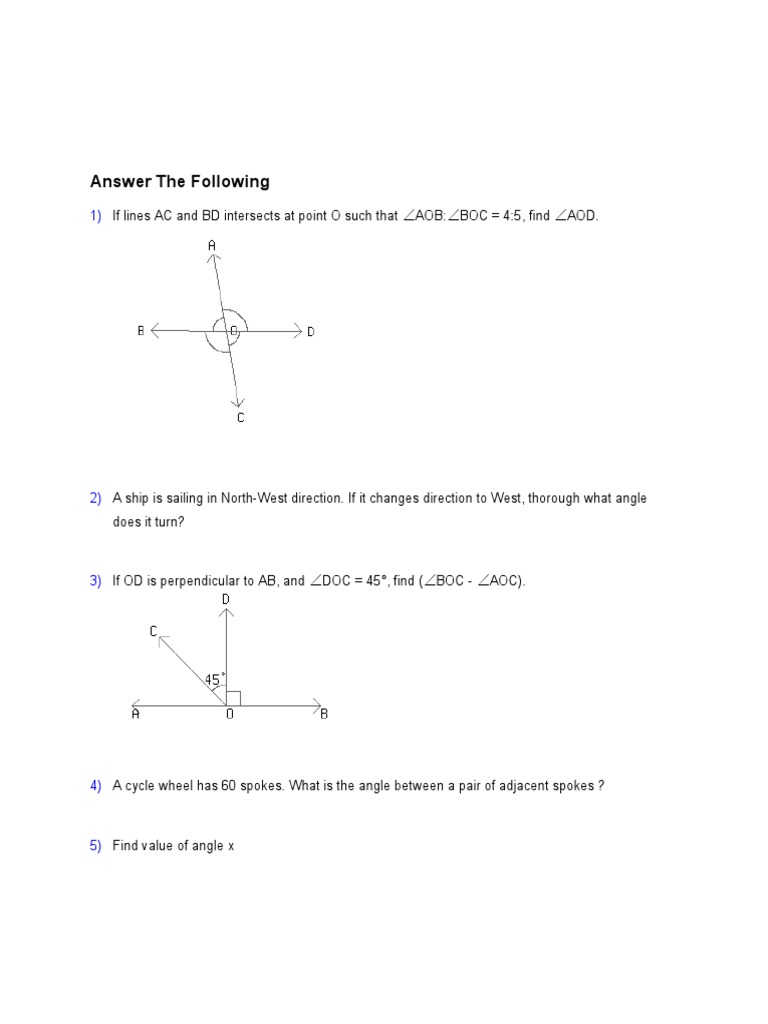 Grade 6 Math Geometry Worksheet | PDF | Angle | Euclidean Plane Geometry